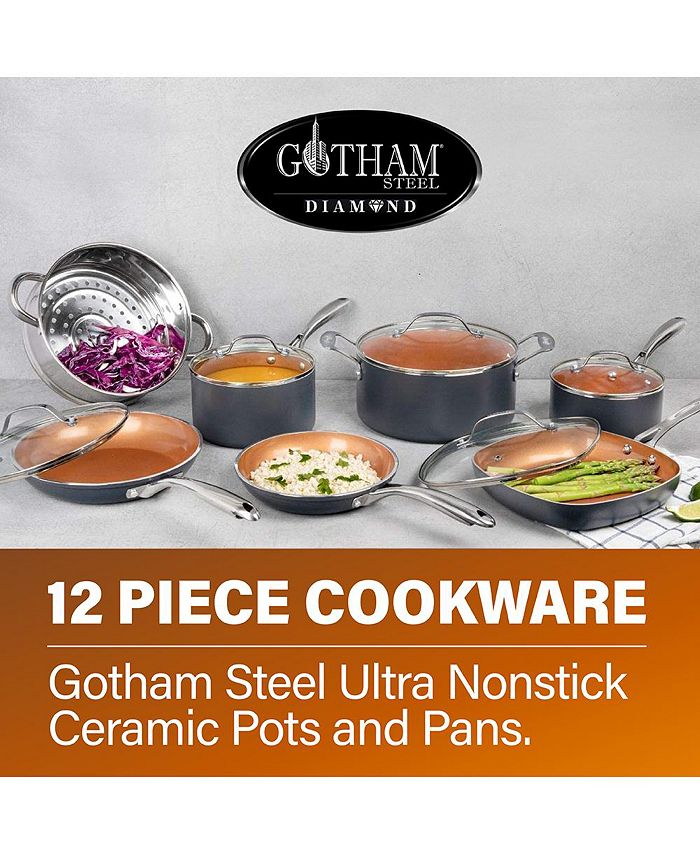 Gotham Steel Ti-Ceramic Nonstick 12-Pc. Cookware Set - Macy's