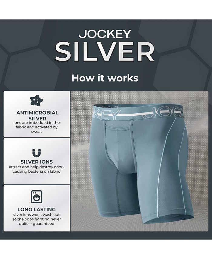 Jockey Men's Sport® Silver Solution Stretch Long Leg Boxer Briefs - Macy's