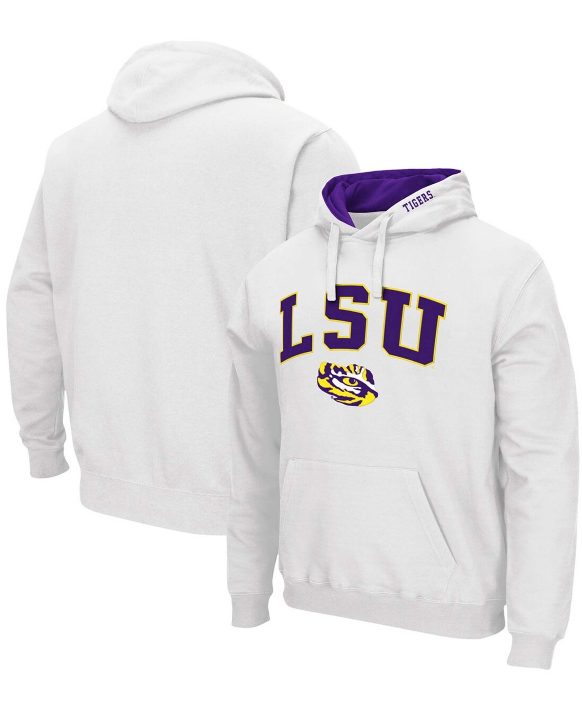 Click here for Mens Lsu Tigers Arch Logo 3.0 Pullover Hoodie - Wh... prices