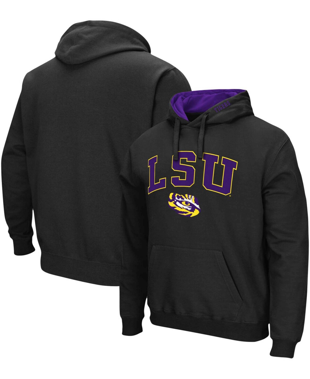 Click here for Mens Lsu Tigers Arch Logo 3.0 Pullover Hoodie - Bl... prices