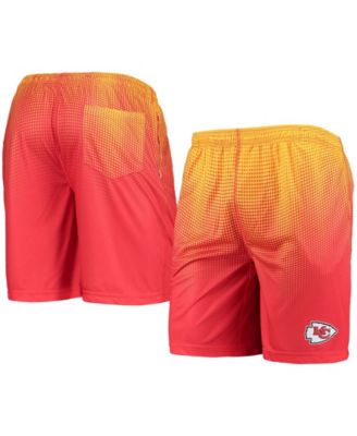 Men's Red and Gold Kansas City Chiefs Pixel Gradient Training Shorts ...