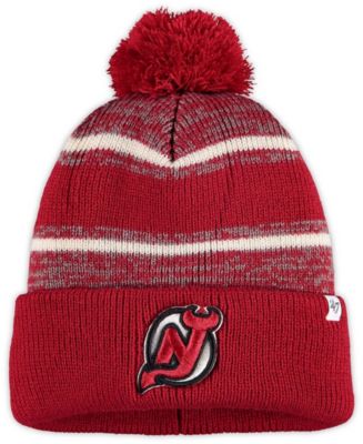 Men's Red New Jersey Devils Fairfax Cuffed Knit Hat with Pom - Macy's
