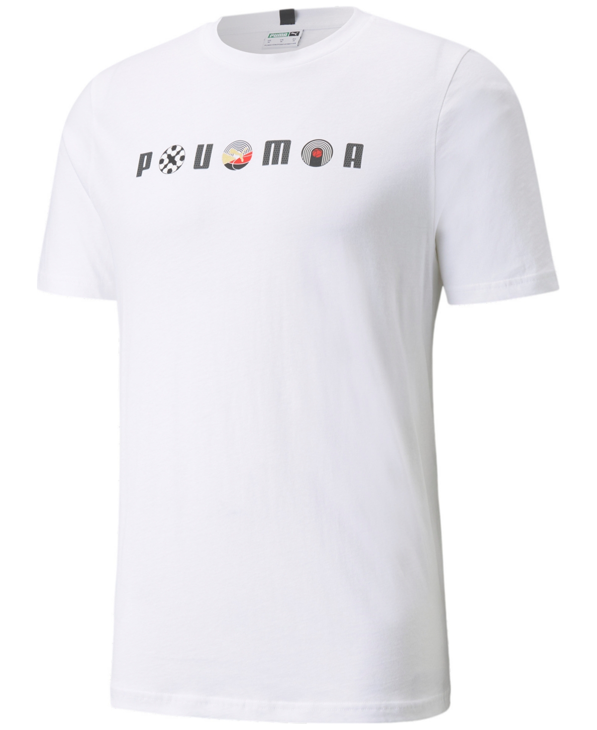 Puma Men's Woven Metallic Logo T-shirt In White | ModeSens