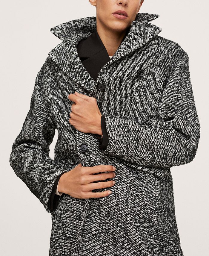MANGO Women's Flecked Wool-Blend Coat - Macy's