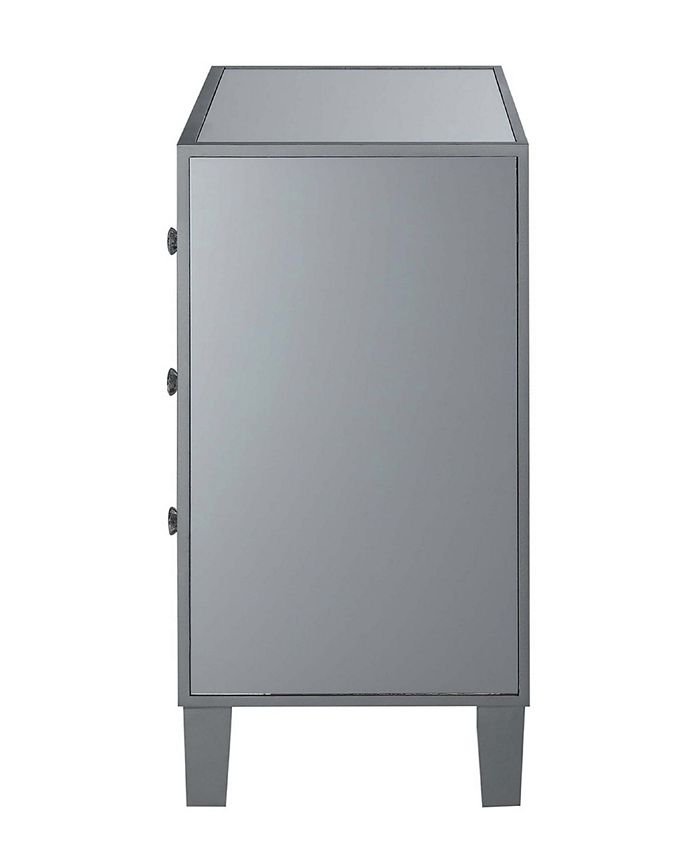 Convenience Concepts Gold Coast Bettyb Mirrored 3 Drawer End Table ...