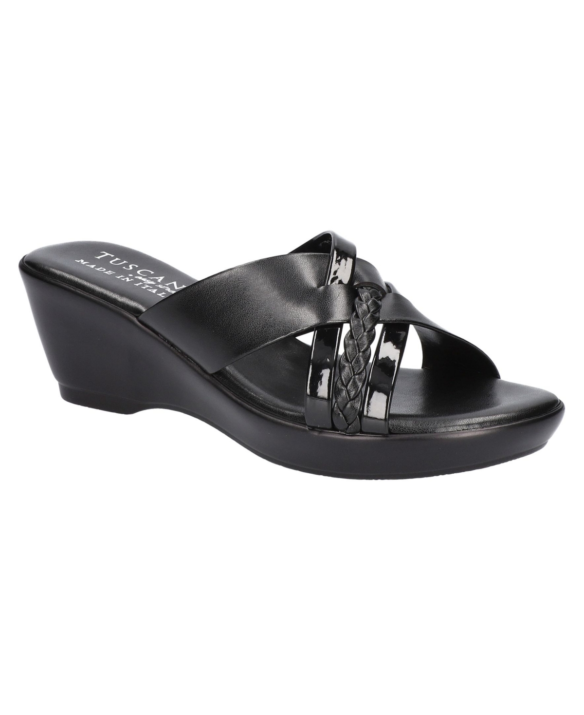 Easy Street Women's Marzia Wedge Sandals Women's Shoes In Black | ModeSens