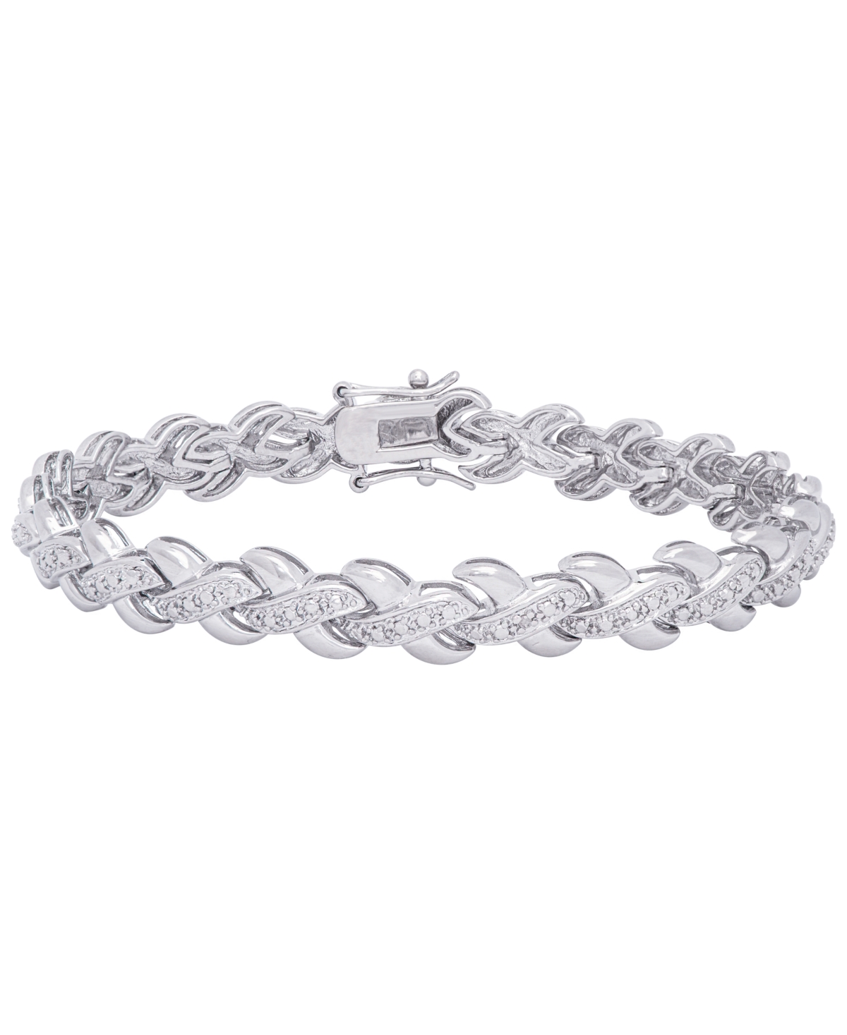 Click here for Diamond Accent X Weave Bracelet in Fine Gold Plate... prices