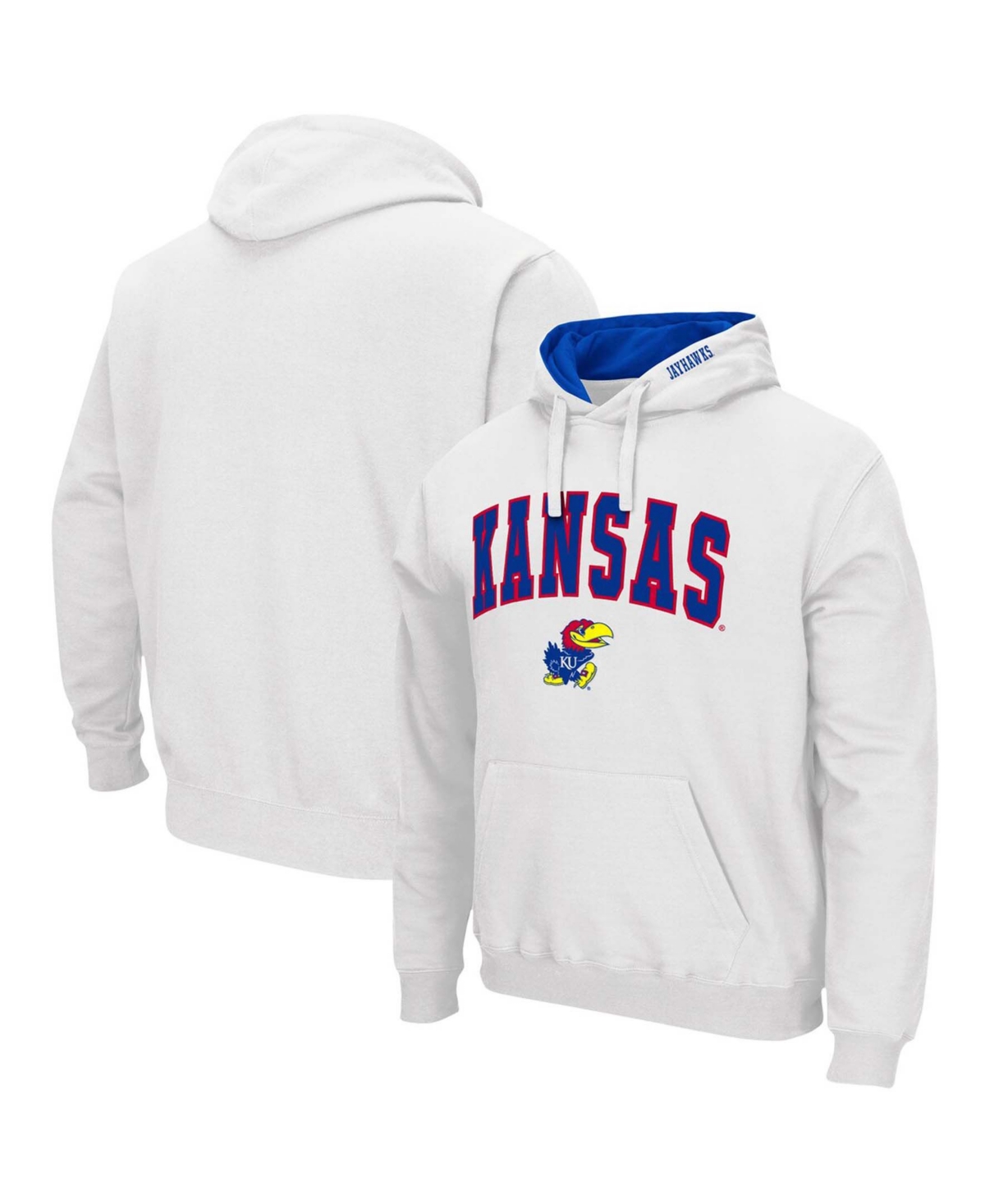 Click here for Mens White Kansas Jayhawks Arch Logo 3.0 Pullover... prices