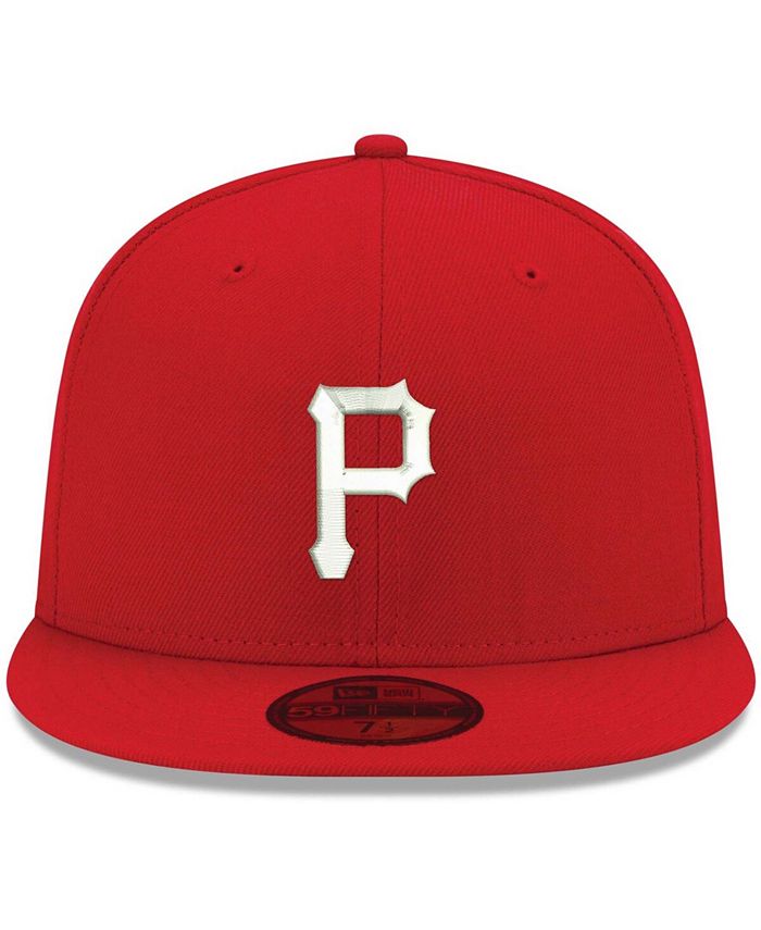 New Era Men's Red Pittsburgh Pirates Logo White 59FIFTY Fitted Hat - Macy's