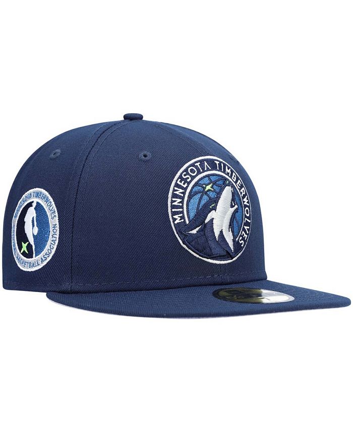 New Era Men's Navy Minnesota Timberwolves Team Logoman 59FIFTY Fitted ...