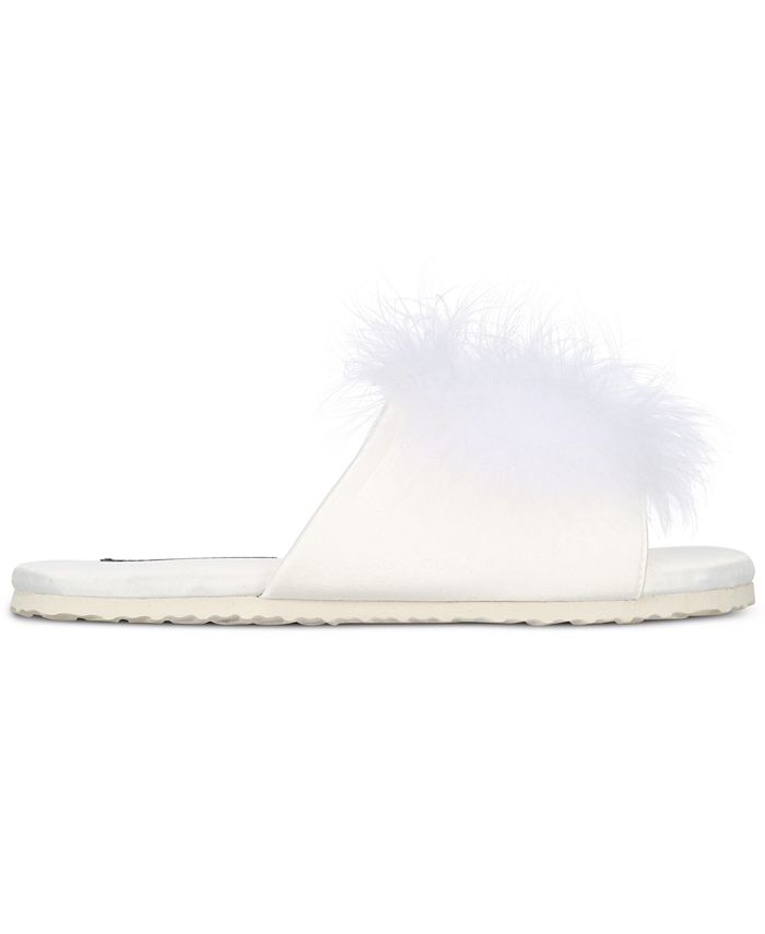 I.N.C. International Concepts Satin Marabou Slide Slippers, Created for ...