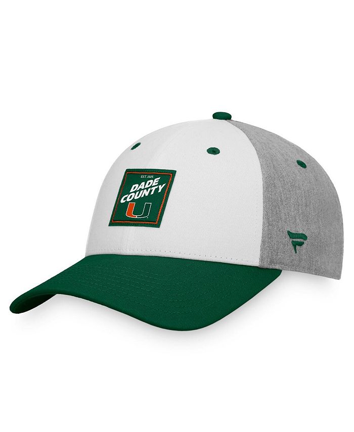 Fanatics Men's White and Green Miami Hurricanes Block Party Adjustable ...