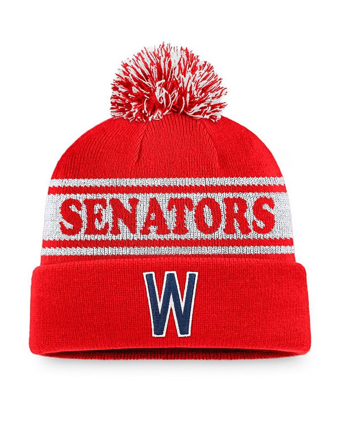 Fanatics Men's Red, White Washington Senators Sport Resort Cuffed Knit ...