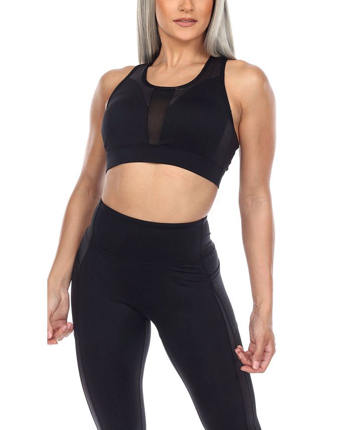 White Mark Women's Racer Back Sports Bra - Macy's