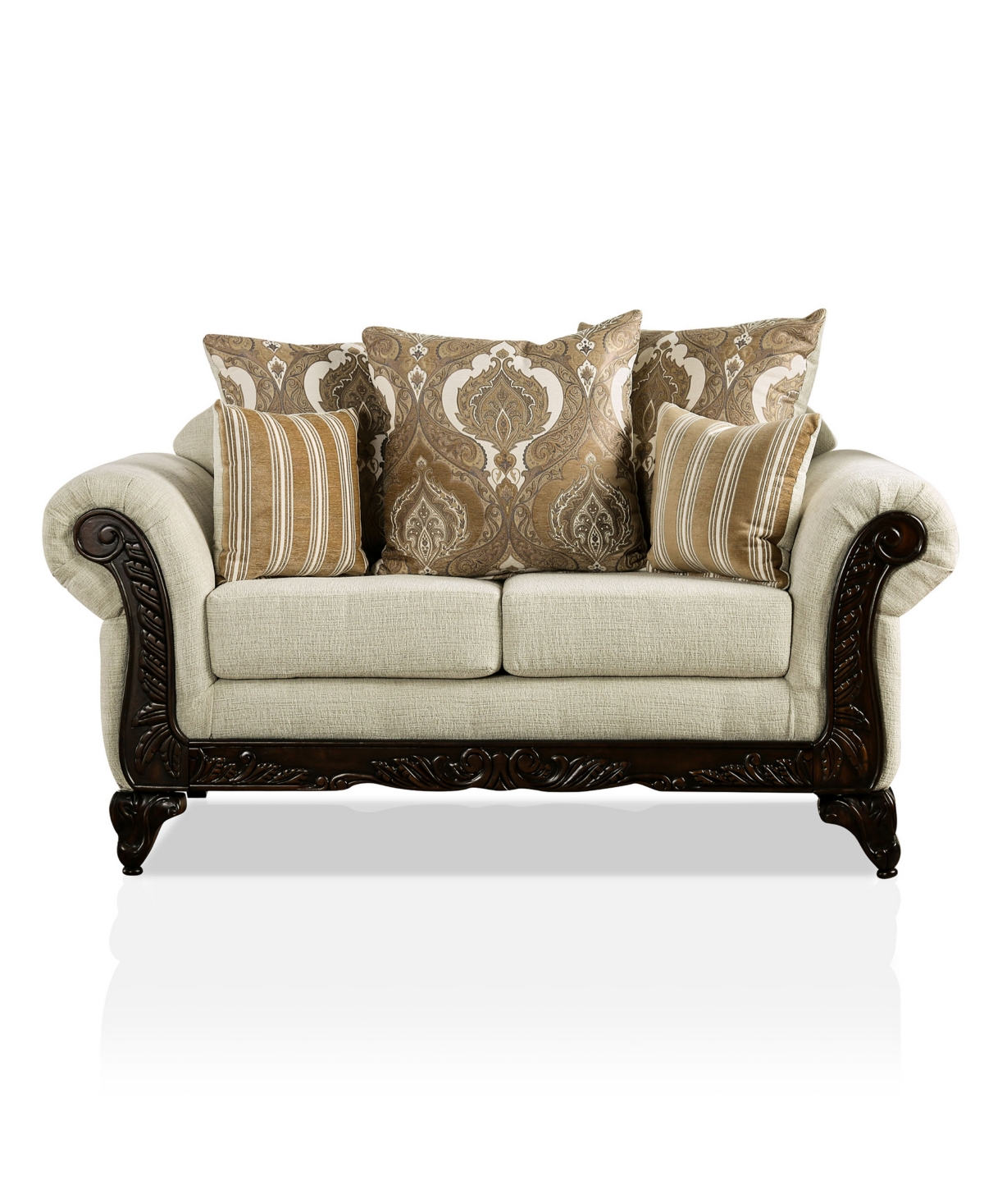 Click here for Leonidas Flared Arm Loveseat - Cream prices