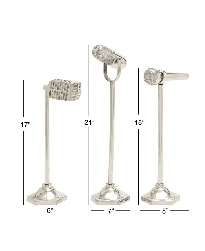 Rosemary Lane Traditional Microphone Sculpture, Set of 3 - Macy's