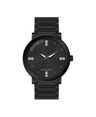 Rocawear Men's Diamond (1/10 ct. t.w.) Black-Tone Stainless Steel ...