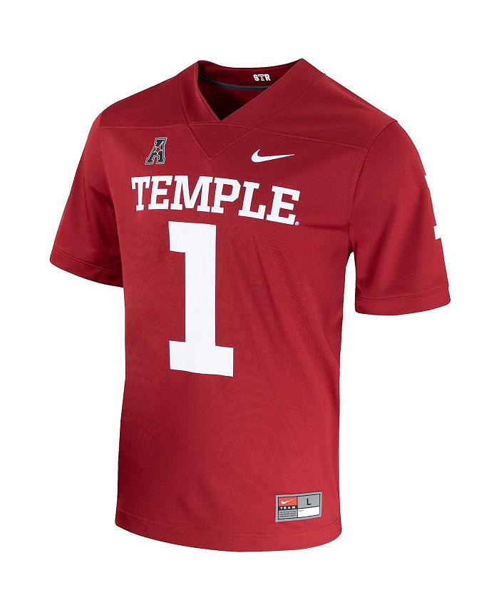 Nike Men's Number 1 Cherry Temple Owls Football Jersey - Macy's