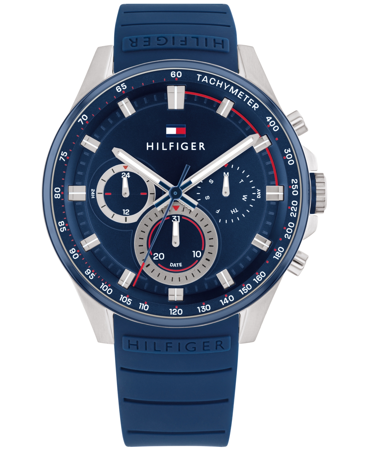Click here for Tommy Hilfiger Mens Blue Silicone Strap Watch 44mm... prices