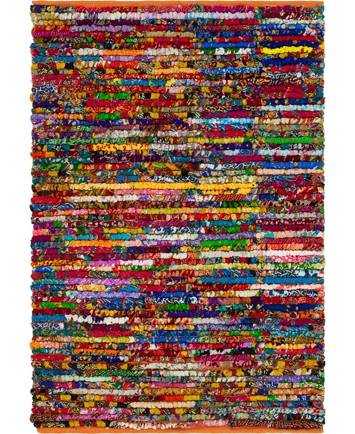 Bayshore Home Roari Striped Braids Multi-Striped 4' x 6' Area Rug - Macy's