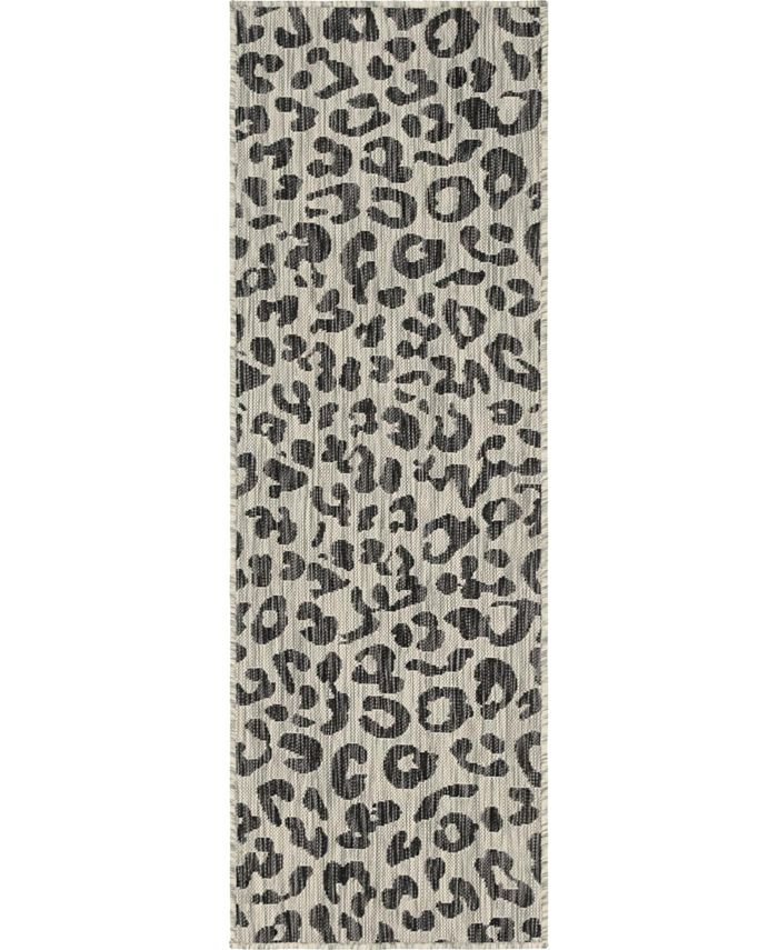 Bayshore Home Outdoor Pashio Safari II Leopard 2' x 6' Runner Area Rug ...