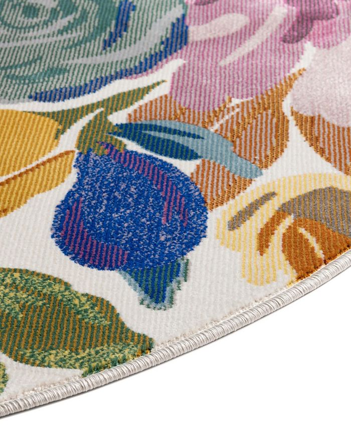 Bayshore Home Prunus Laura 5'3" x 5'3" Round Area Rug - Macy's