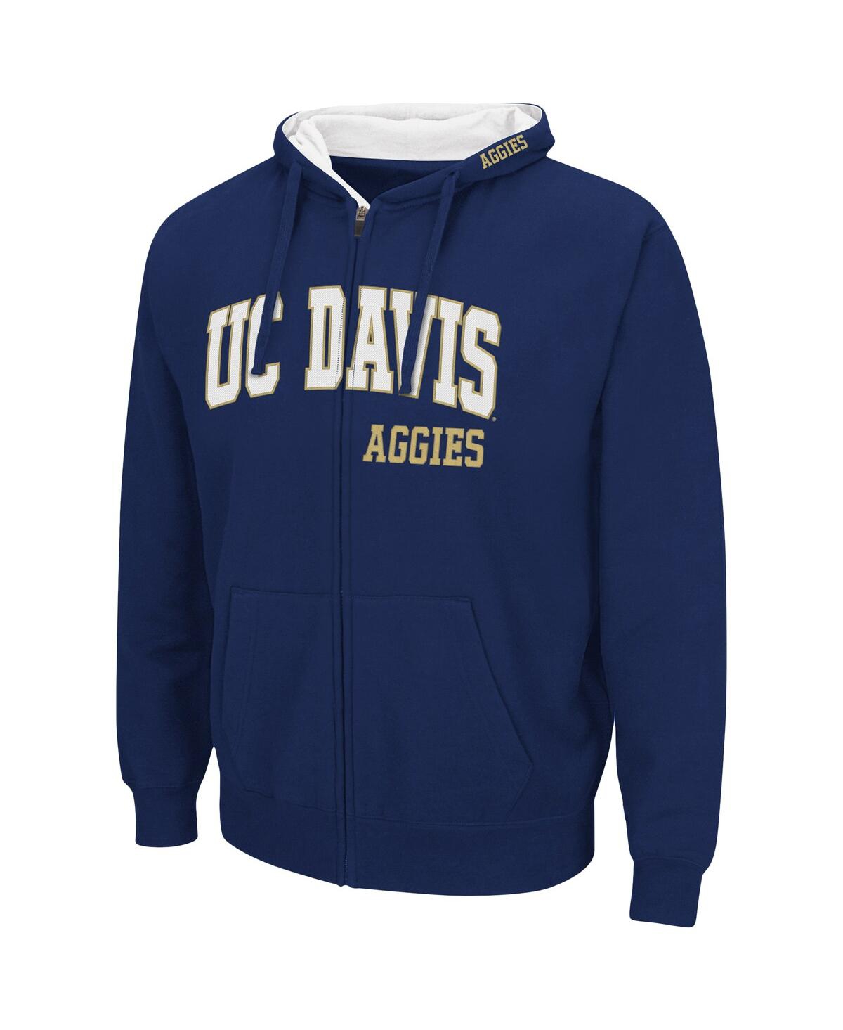 Colosseum Men's Navy Uc Davis Aggies Arch And Logo 3.0 Full-zip Hoodie ...