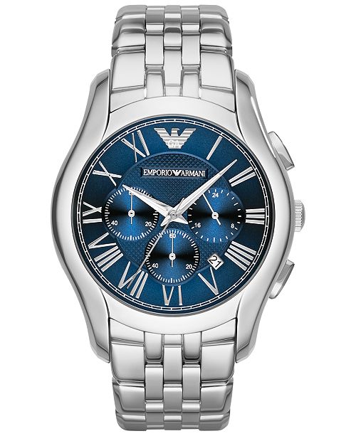 Emporio Armani Unisex Chronograph Stainless Steel Bracelet Watch 45mm ...