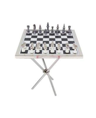 Aluminum Contemporary Game Table Set, 33 Pieces - Macy's