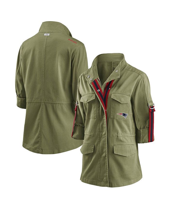 WEAR by Erin Andrews Women's Olive New England Patriots Full-Zip ...