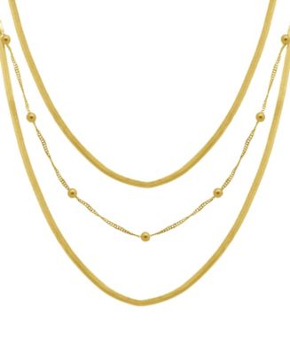 18K Gold Plated Layered Chain Necklace - Macy's
