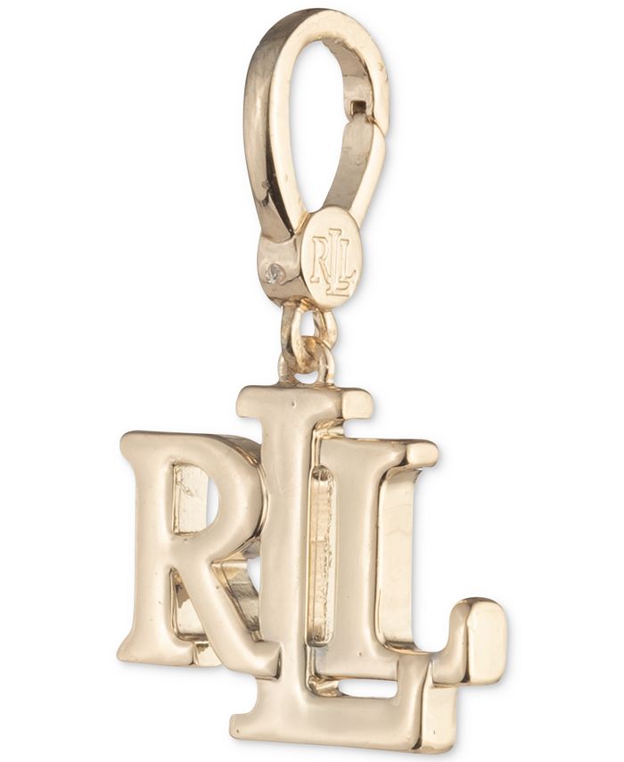 Lauren Ralph Lauren Gold-Tone Logo Charm Pendant - Macy's