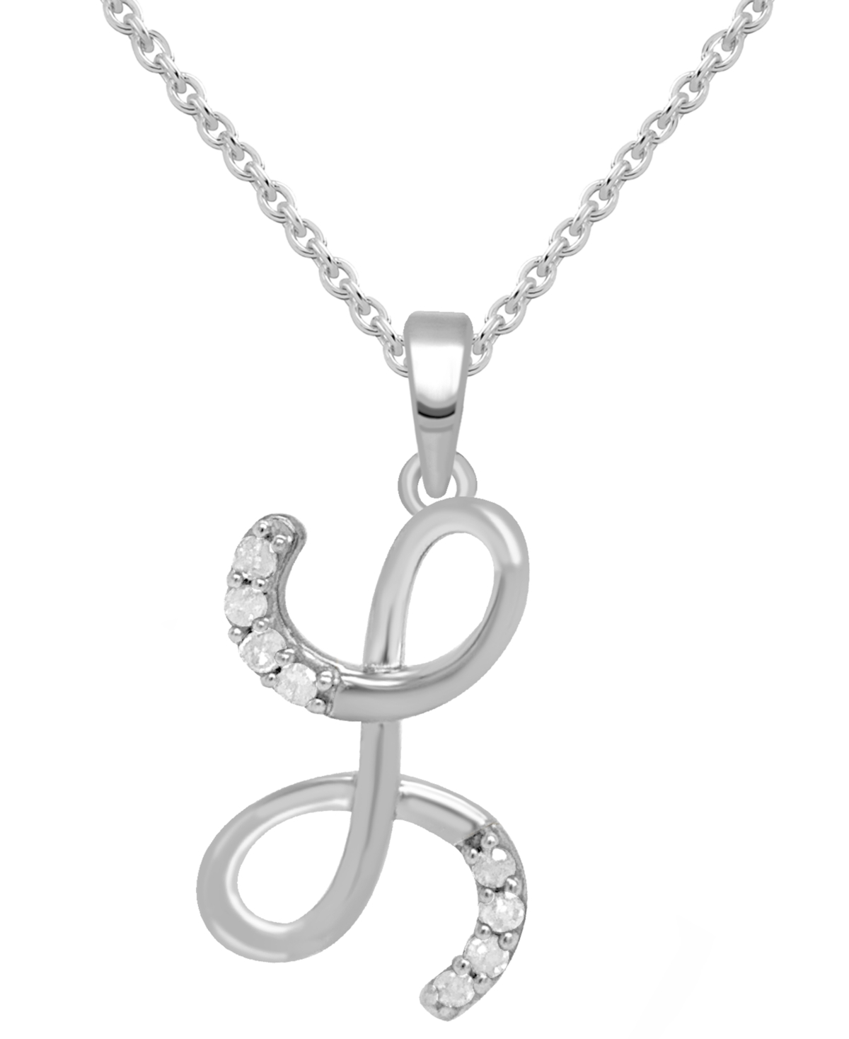 Click here for Diamond Fancy Initial 18 Pendant Necklace (1/10 ct... prices