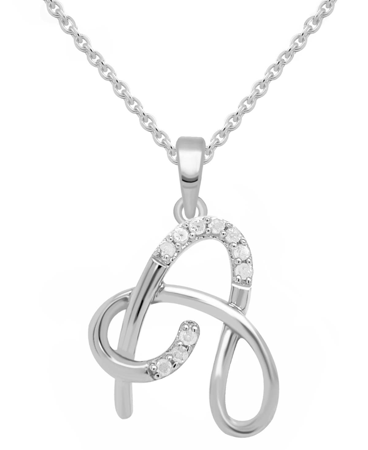 Click here for Diamond Fancy Initial 18 Pendant Necklace (1/10 ct... prices