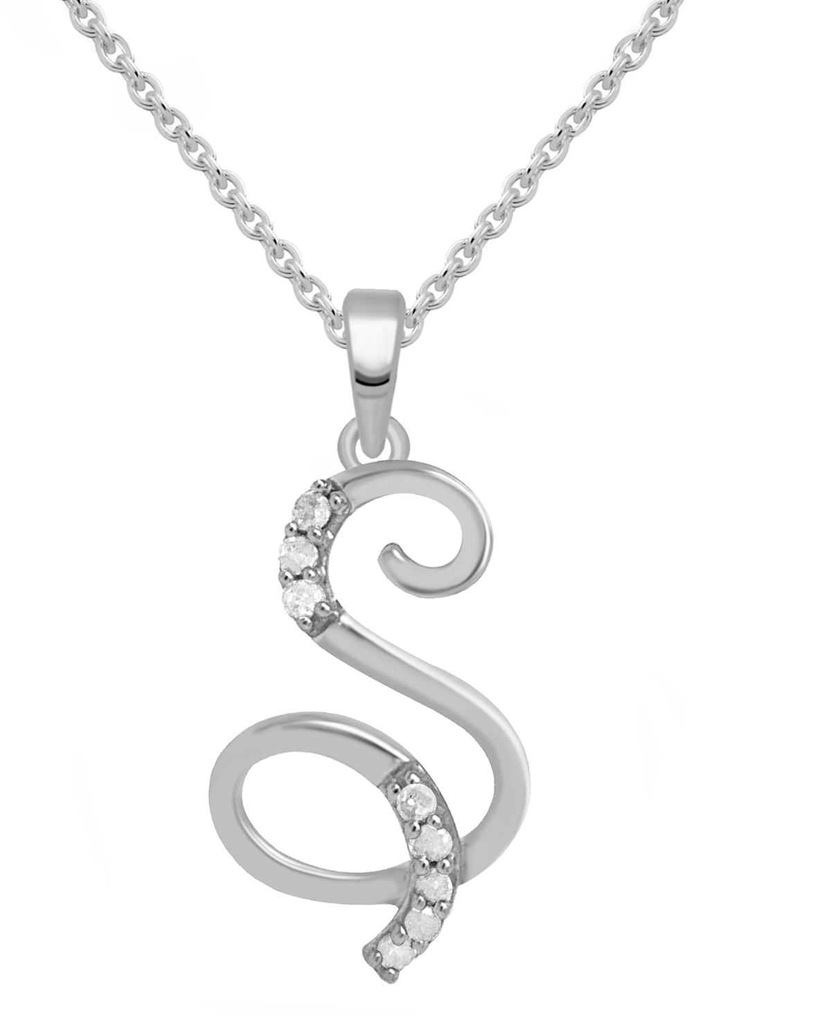 Click here for Diamond Fancy Initial 18 Pendant Necklace (1/10 ct... prices