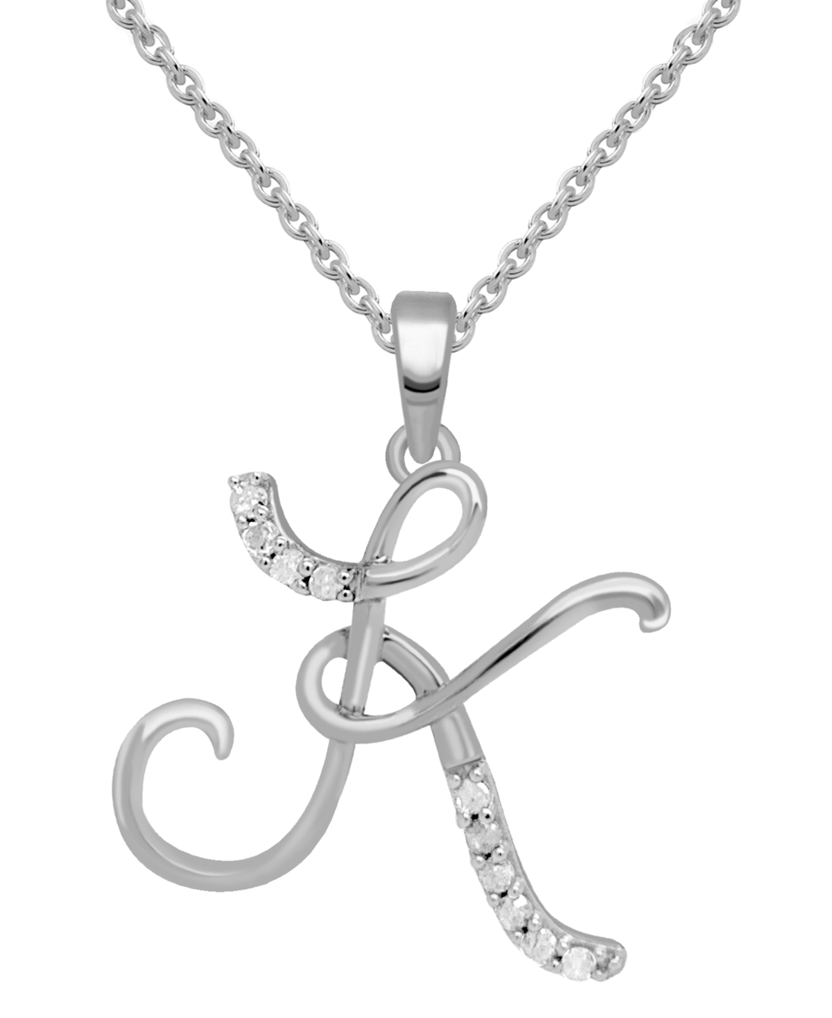 Click here for Diamond Fancy Initial 18 Pendant Necklace (1/10 ct... prices