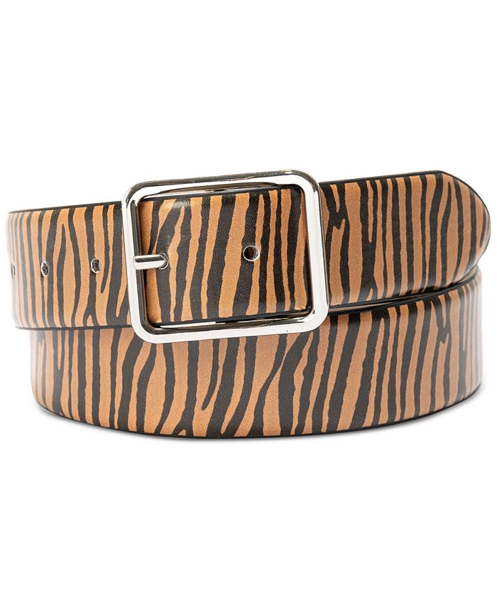 INC International Concepts Animal-Print Belt, Created for Macy's - Macy's