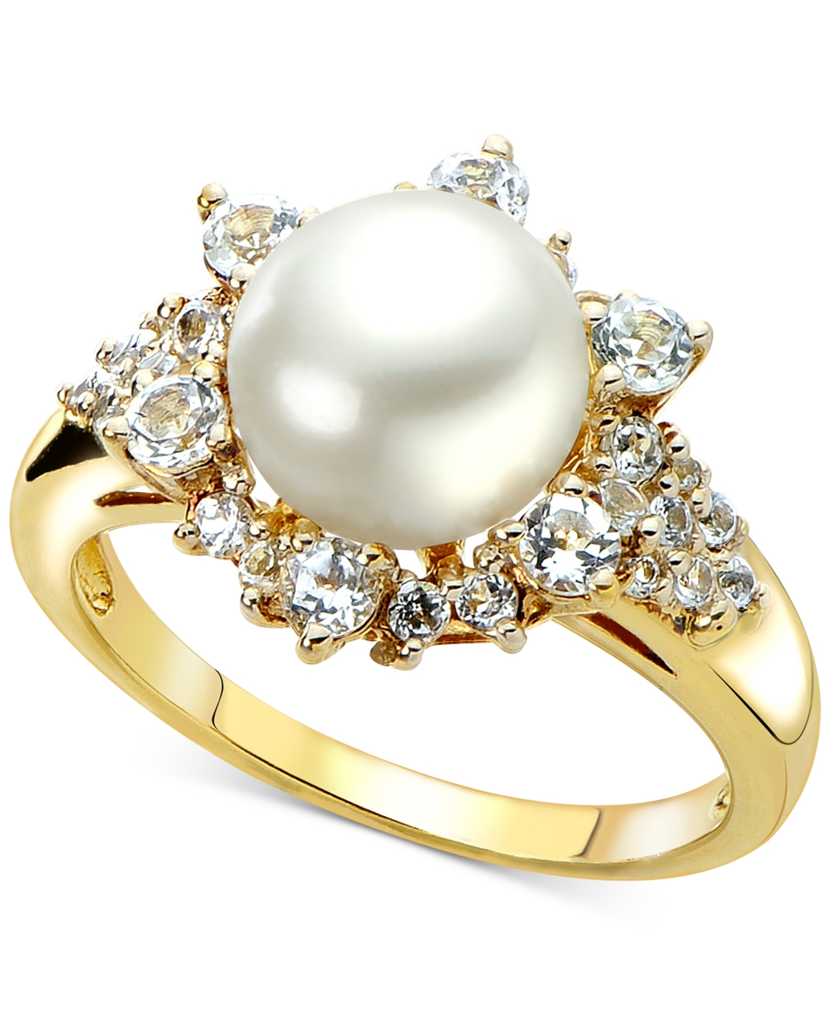 Click here for Cultured Freshwater Pearl (8mm) & White Topaz (7/8... prices