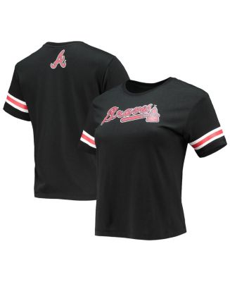 Women's The Wild Collective Black Atlanta Braves Crop Top - Macy's