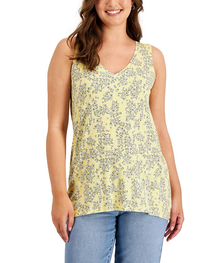 Style & Co Printed Drapey Tank Top, Created for Macy's - Macy's
