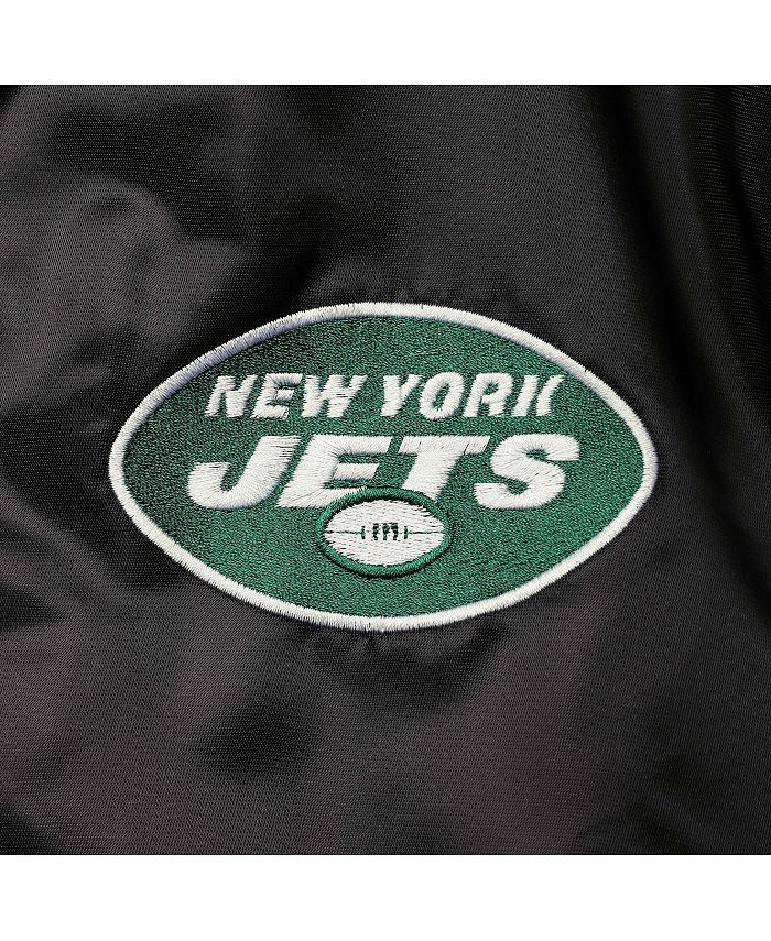 Starter Men's Black New York Jets Locker Room Satin Varsity Full-Snap ...