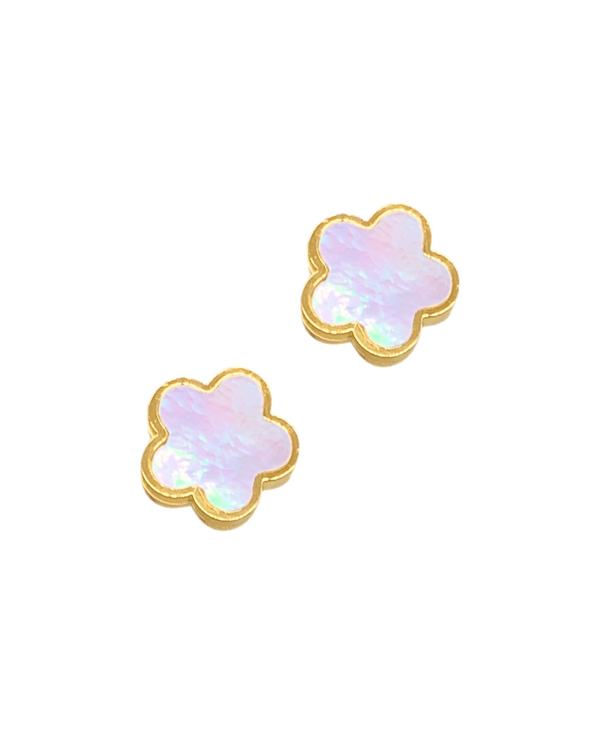Click here for Adornia White Mother Of Pearl Clover Stud Earrings... prices