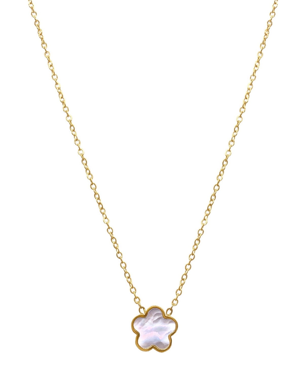 Click here for Adornia White Mother Of Pearl Clover Necklace - Wh... prices