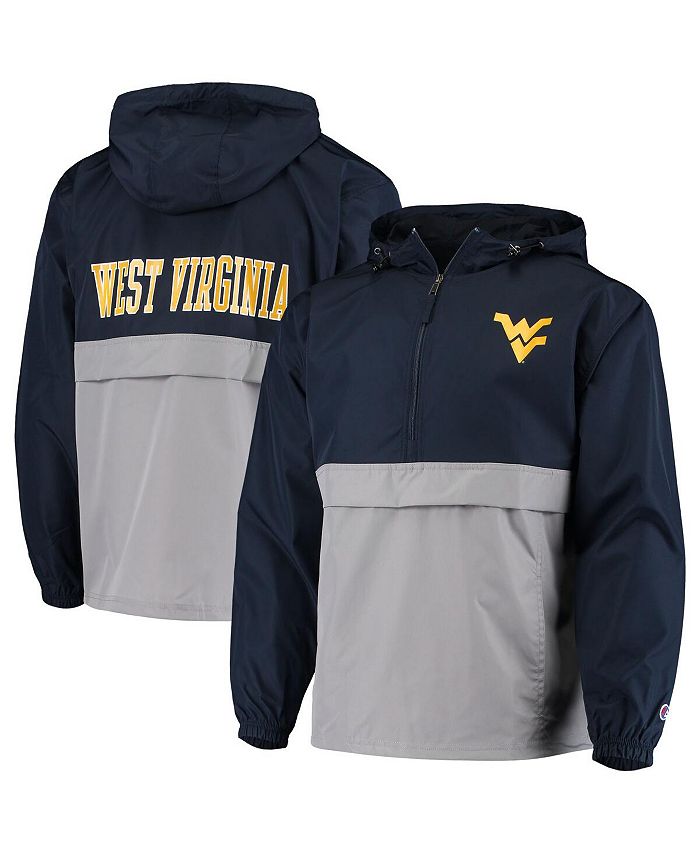 Champion Men's Navy West Virginia Mountaineers Colorblock Packable Half ...