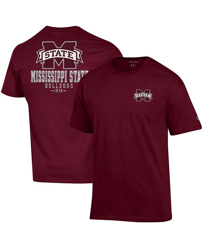 Champion Men's Maroon Mississippi State Bulldogs Stack 2-Hit T-shirt ...