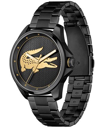 Lacoste Men's Le Croc Black-Tone Stainless Steel Bracelet Watch 42mm ...