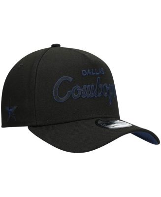 Men's New Era Black Dallas Cowboys Script A-Frame 9FORTY Snapback Hat ...