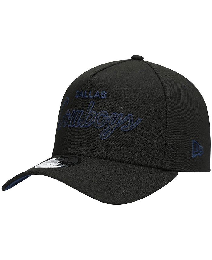 New Era Men's Black Dallas Cowboys Script A-Frame 9FORTY Snapback Hat ...