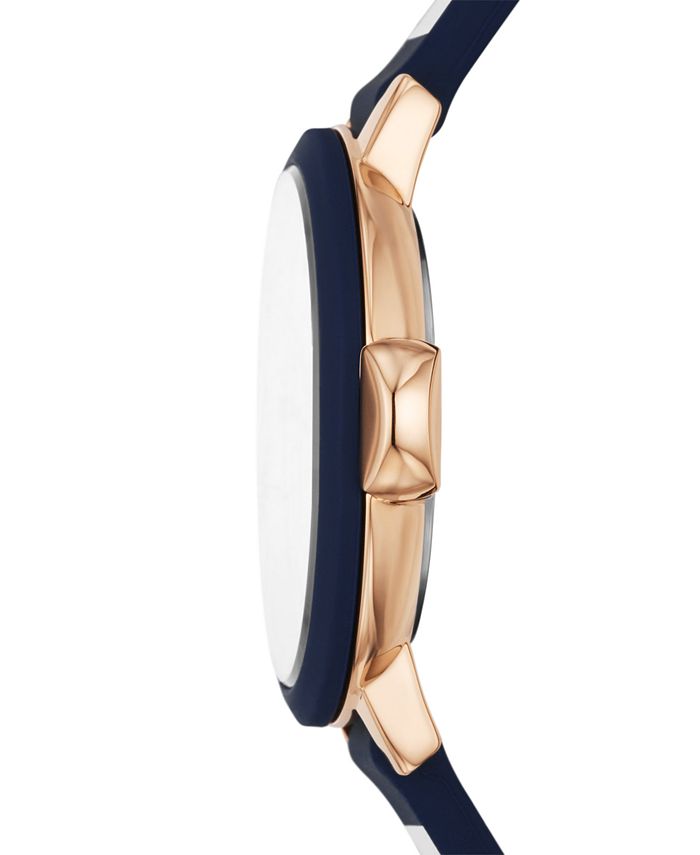 kate spade new york Women's Park Row Blue & White Stripe Silicone Strap ...