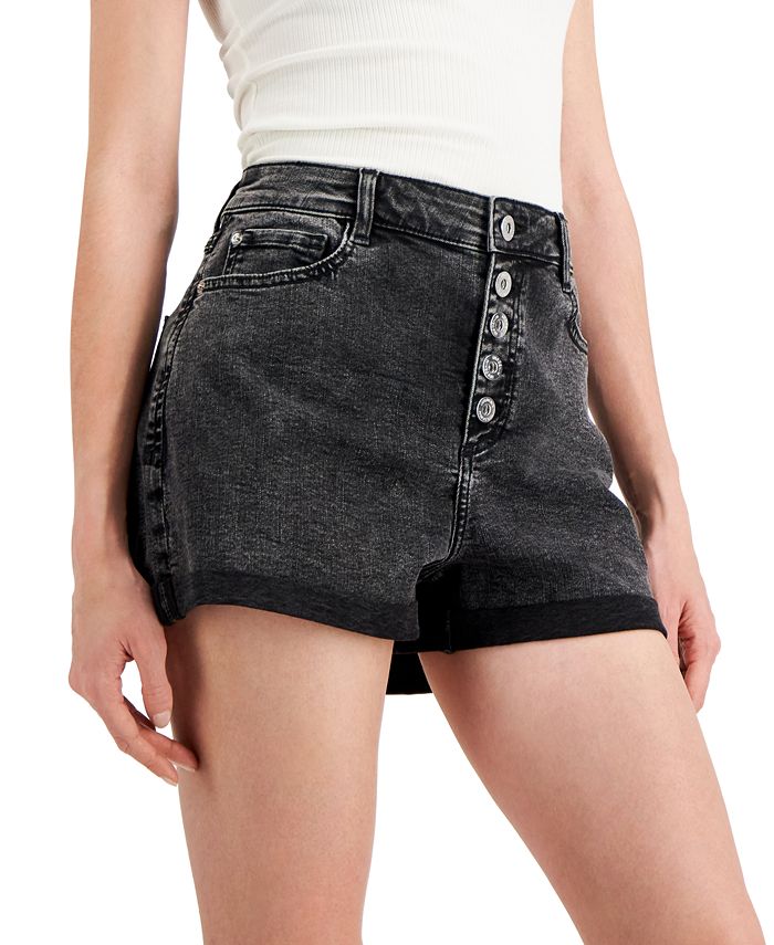 INC International Concepts Women's High Rise Button-Fly Shorts, Created ...